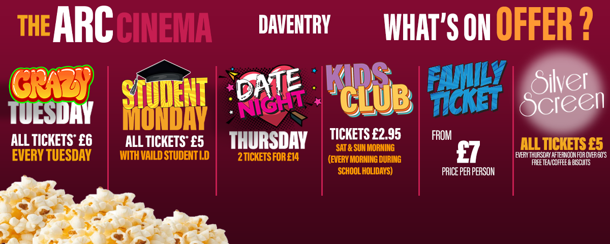 Home | Arc Cinema Daventry– Cinema listings, times and online tickets